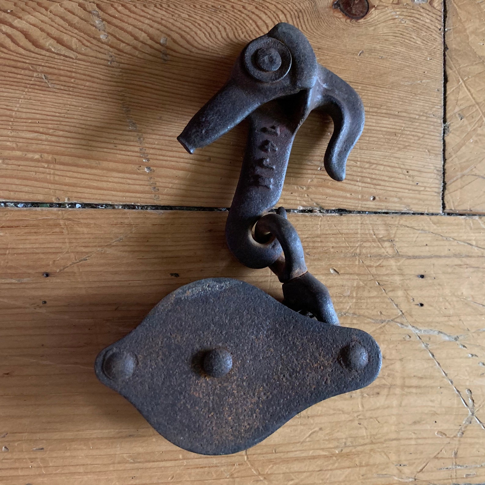 Antique Cast Iron Pulley Double Wheeled Block and Tackle | Etsy