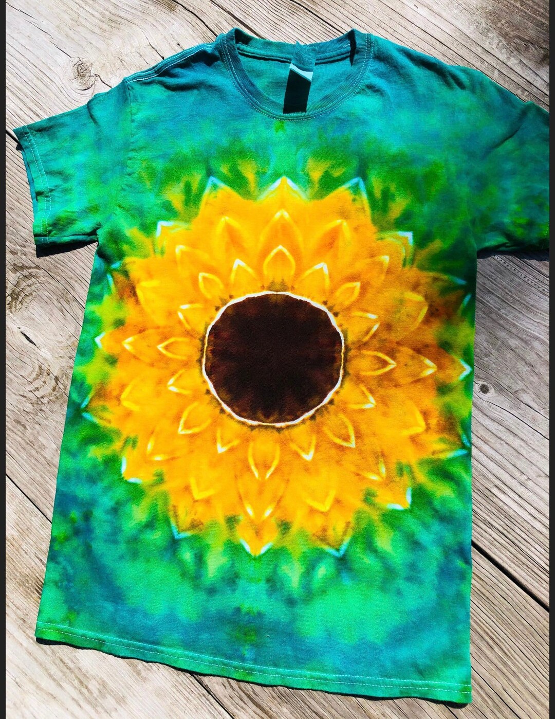 Sunflower Iced Dye Tie Dye Yellows/greens Short/long Sleeve Shirt - Etsy