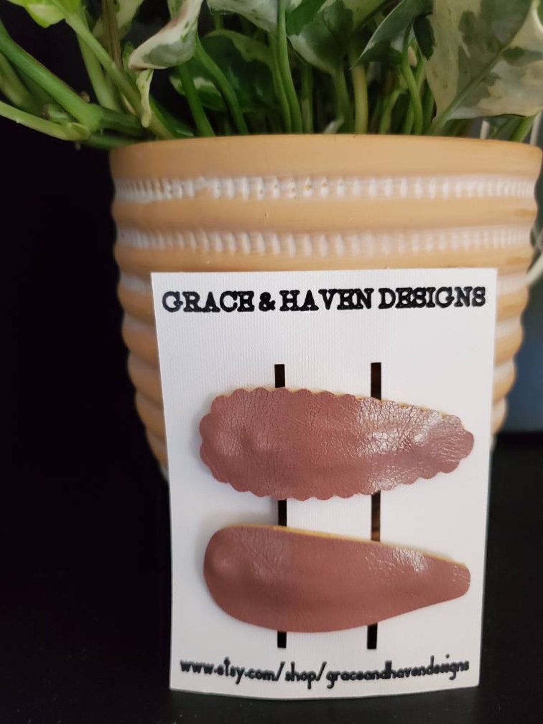 Set of 2 Mauve Distressed Leather Snap Clips LARGE - Etsy