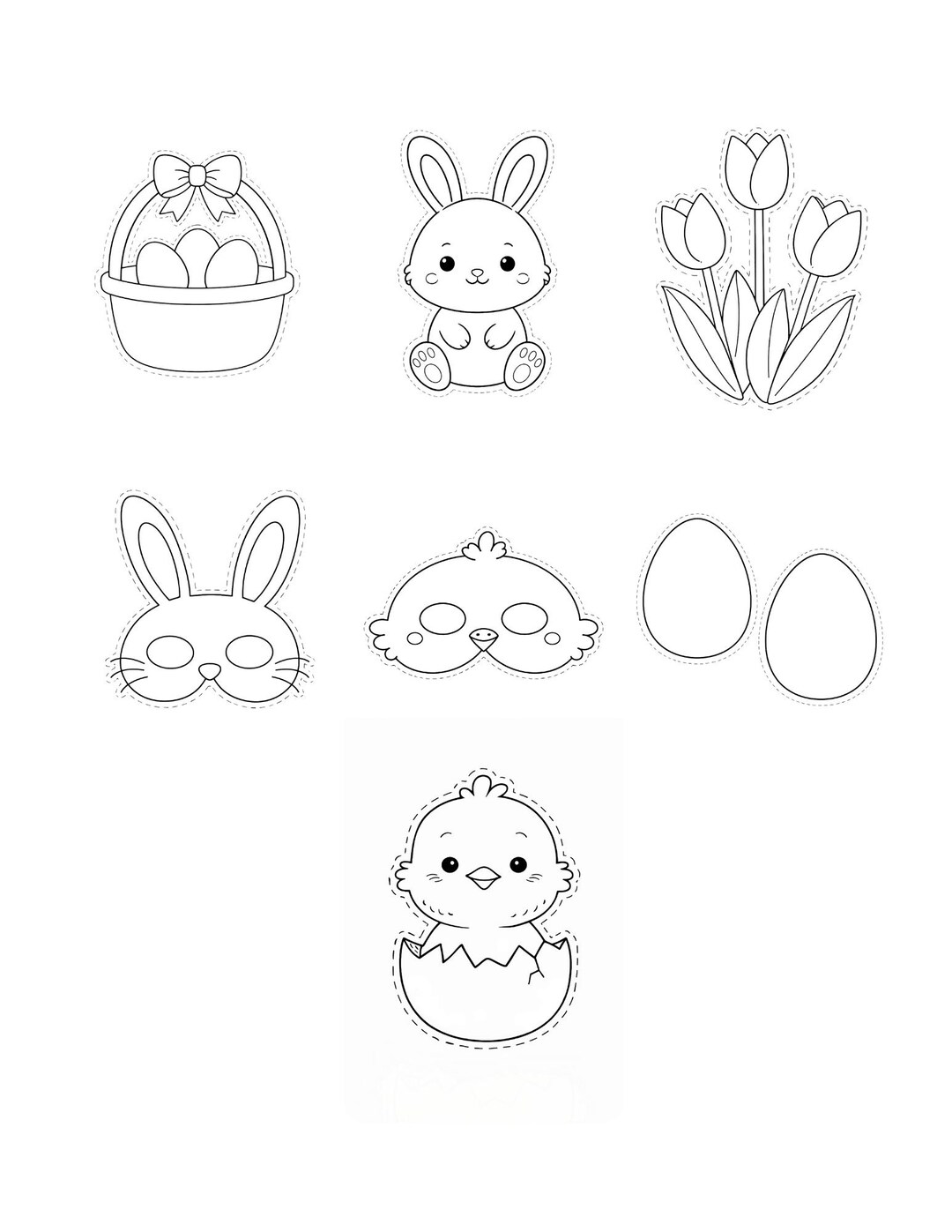 Easter Craft Templates for Kids Set PDF: Easter Bunny, Chick & Easter ...