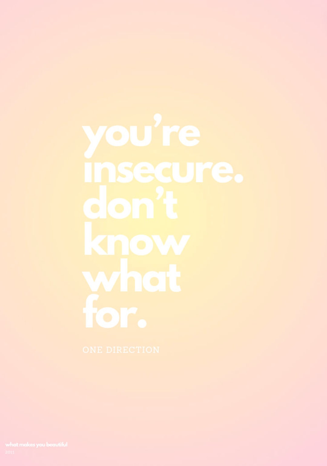 You're Insecure One Direction Wall Print | Wall Art | 1D | Aura | Harry ...