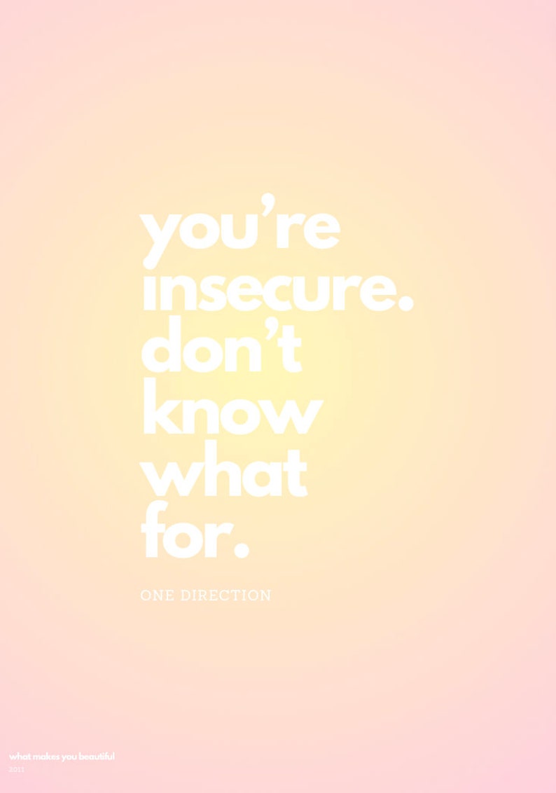 You're Insecure One Direction Wall Print | Wall Art | 1D | Aura | Harry ...