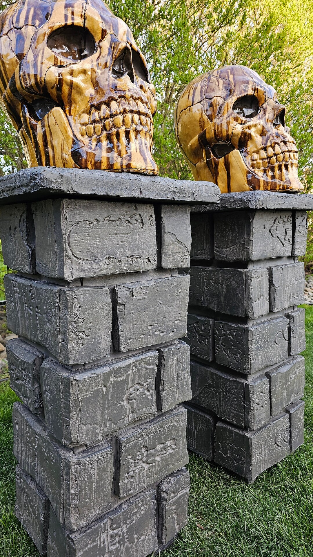 Stone Pillars, Fireplace, Front Step, Entrance, Halloween Prop, Yard ...