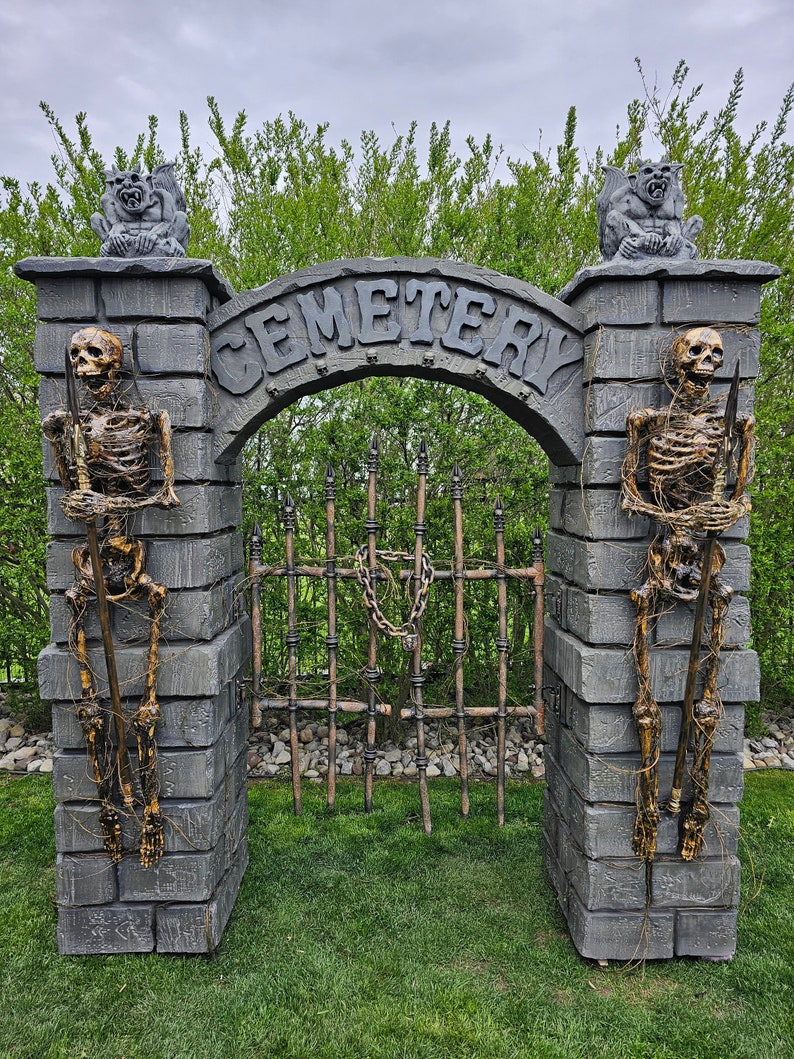 GUARDIAN Cemetery Entrance, Halloween Prop, Yard Decoration, Graveyard ...