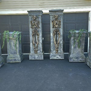 Recessed Panel Pillars, Skeletons W/ Swords, Vines, Halloween Prop ...