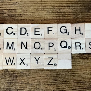 Wooden Scrabble Type Letter Tiles - Etsy