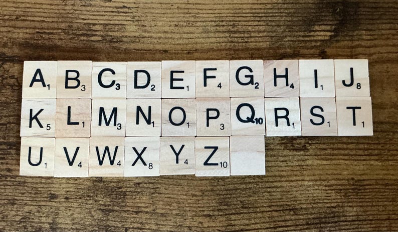Wooden Scrabble Type Letter Tiles - Etsy