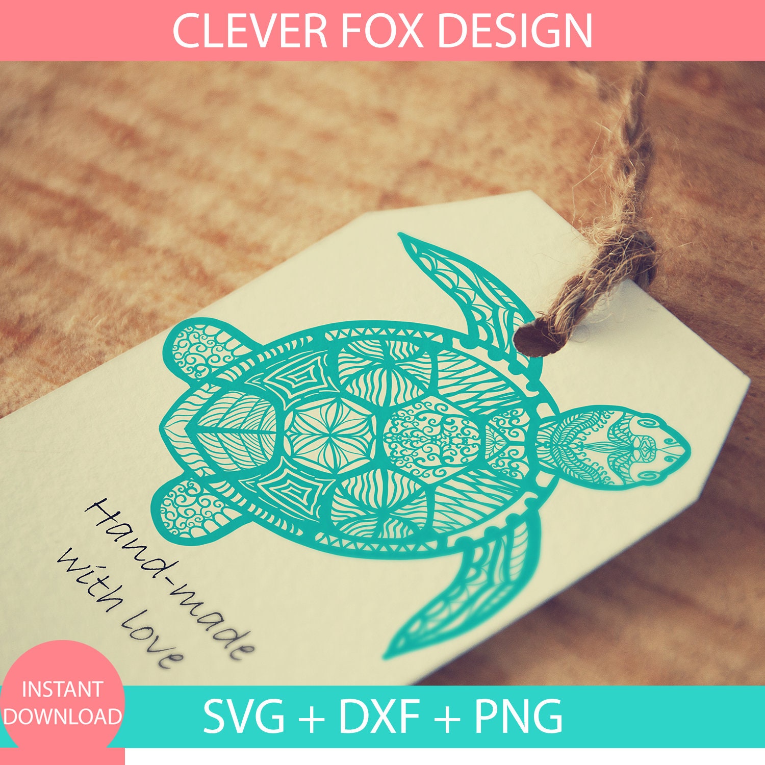 Sea Turtle SVG Mandala Turtle DXF Zentangle Animal PNG Cut - Etsy