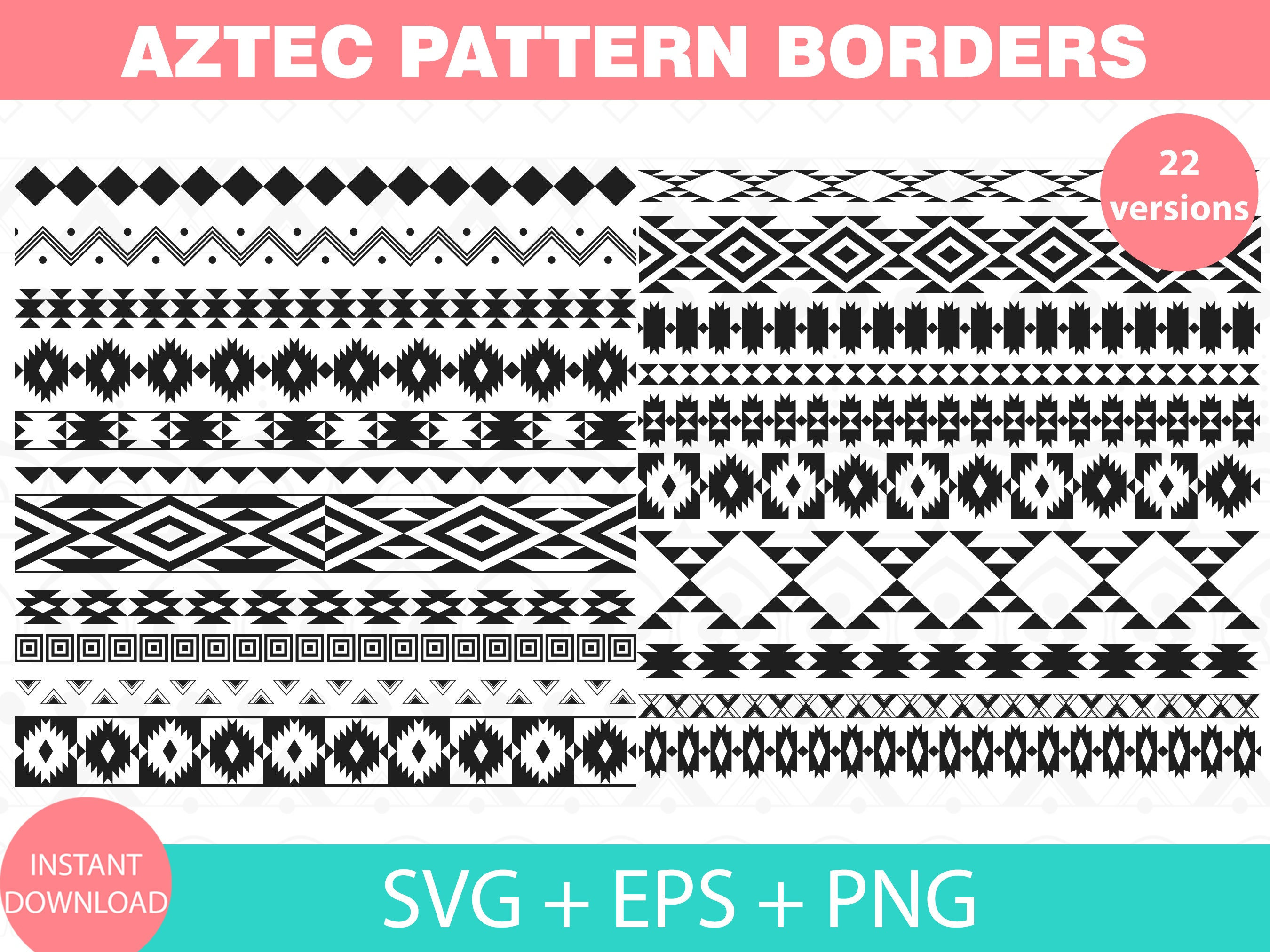Aztec Pattern Svg, Tribal Border Svg, Western Svg, Western Svg ...