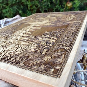 Horror Gothic Art Wooden Anniversary Gift Dark Art, Skull Spine Macabre ...