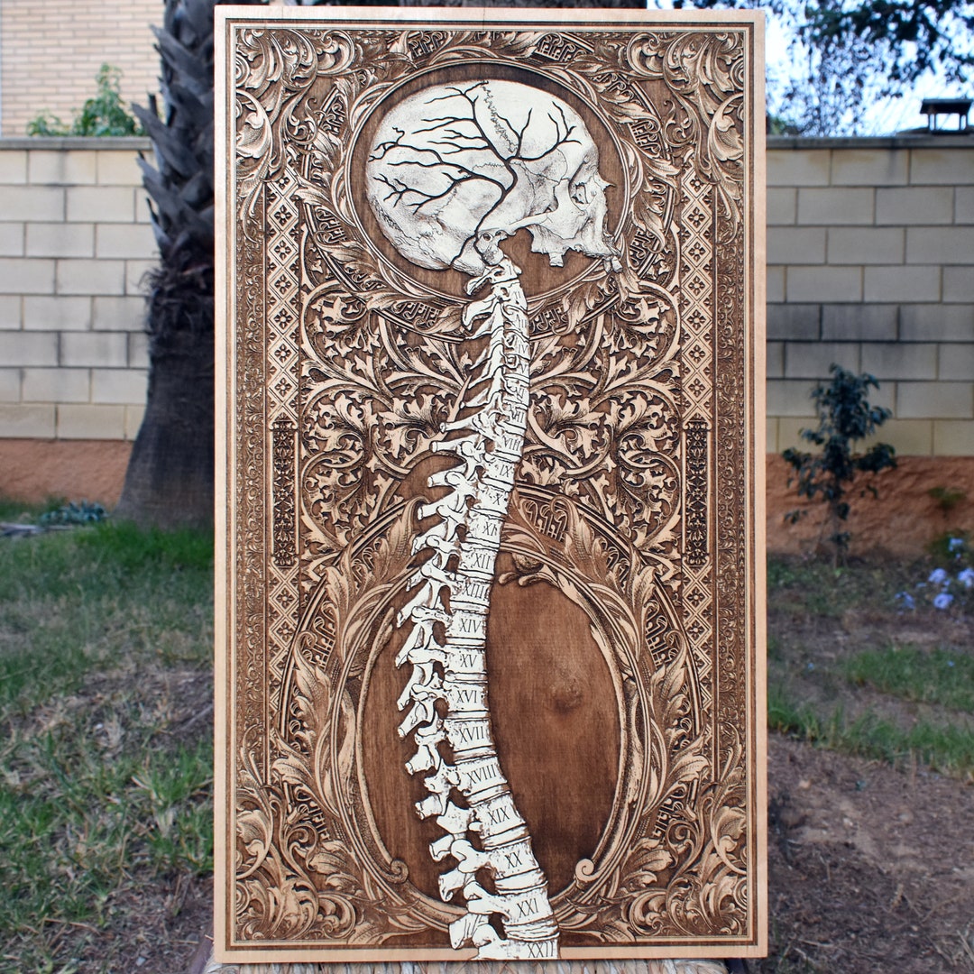 Trophy Skull and Spine, Macabre Goth Home Decor, Creepy Gothic Gifts ...