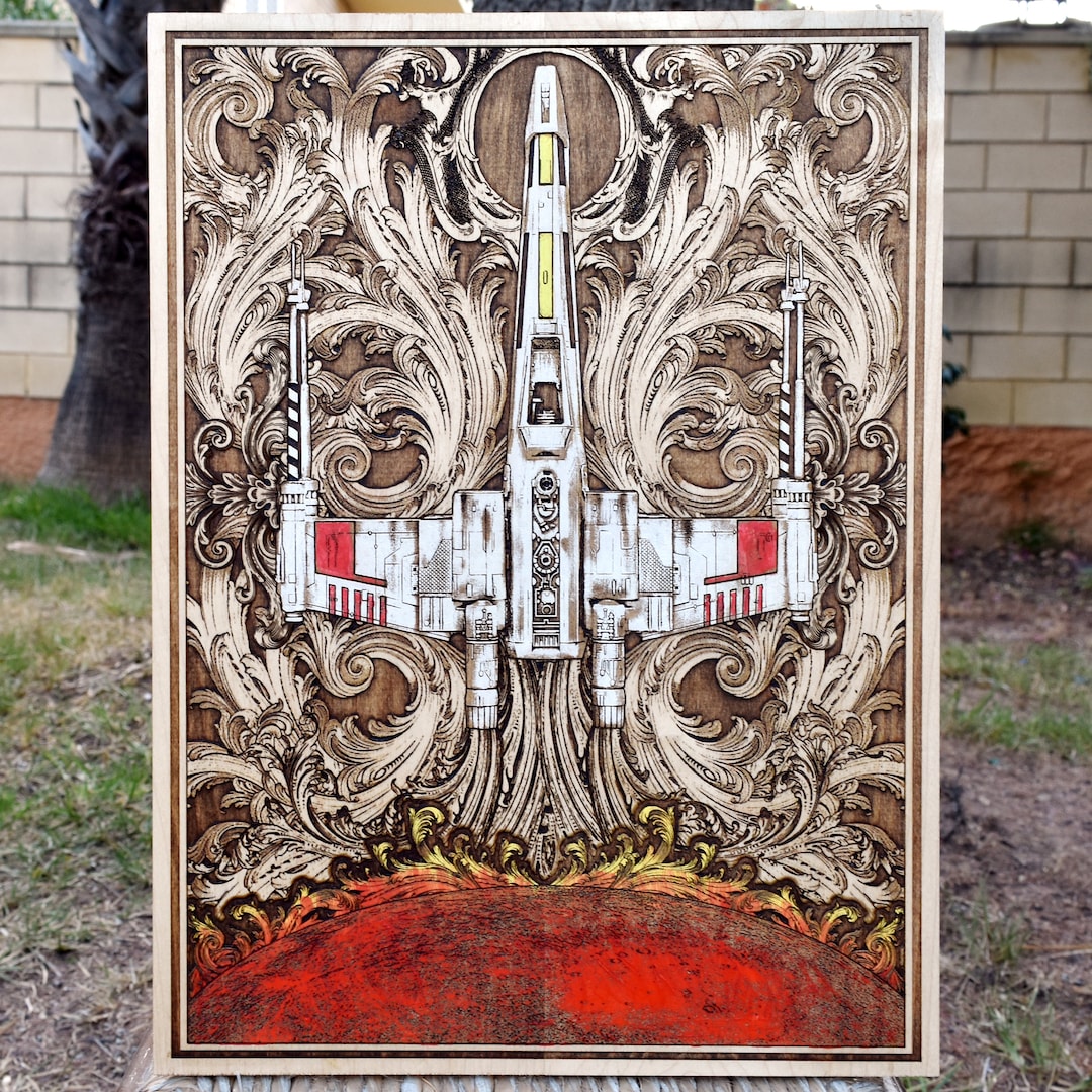Personalized Sci-fi Spaceship Wood Art | Handcrafted Wall Decor for ...