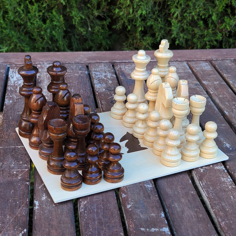 Wood Chessboard - Space Ships Movie Theme - Geek Anniversary Gift ...
