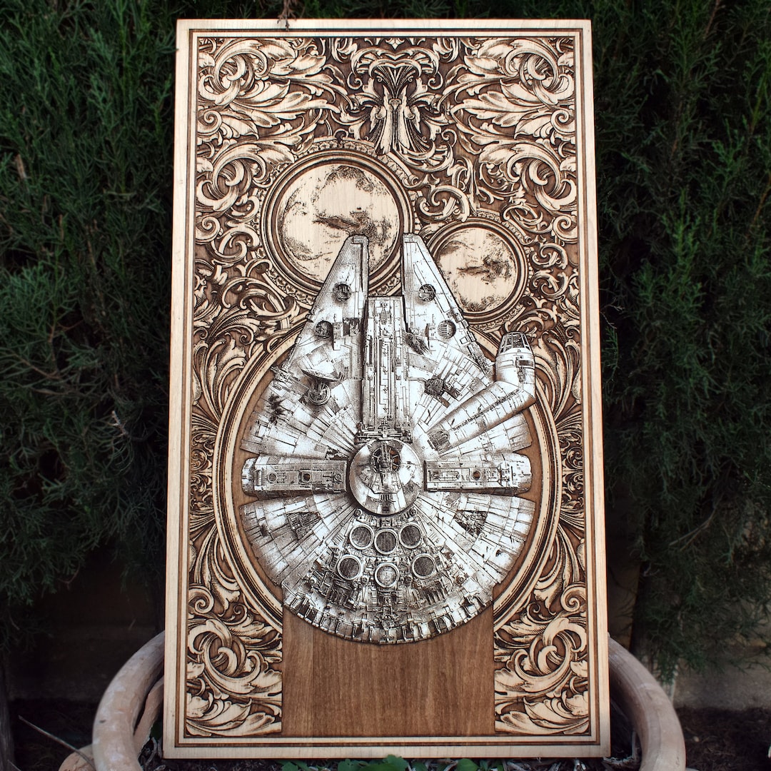 Anniversary Gifts for Sci-fi Lovers - Engraved Starship Wood Wall Art ...