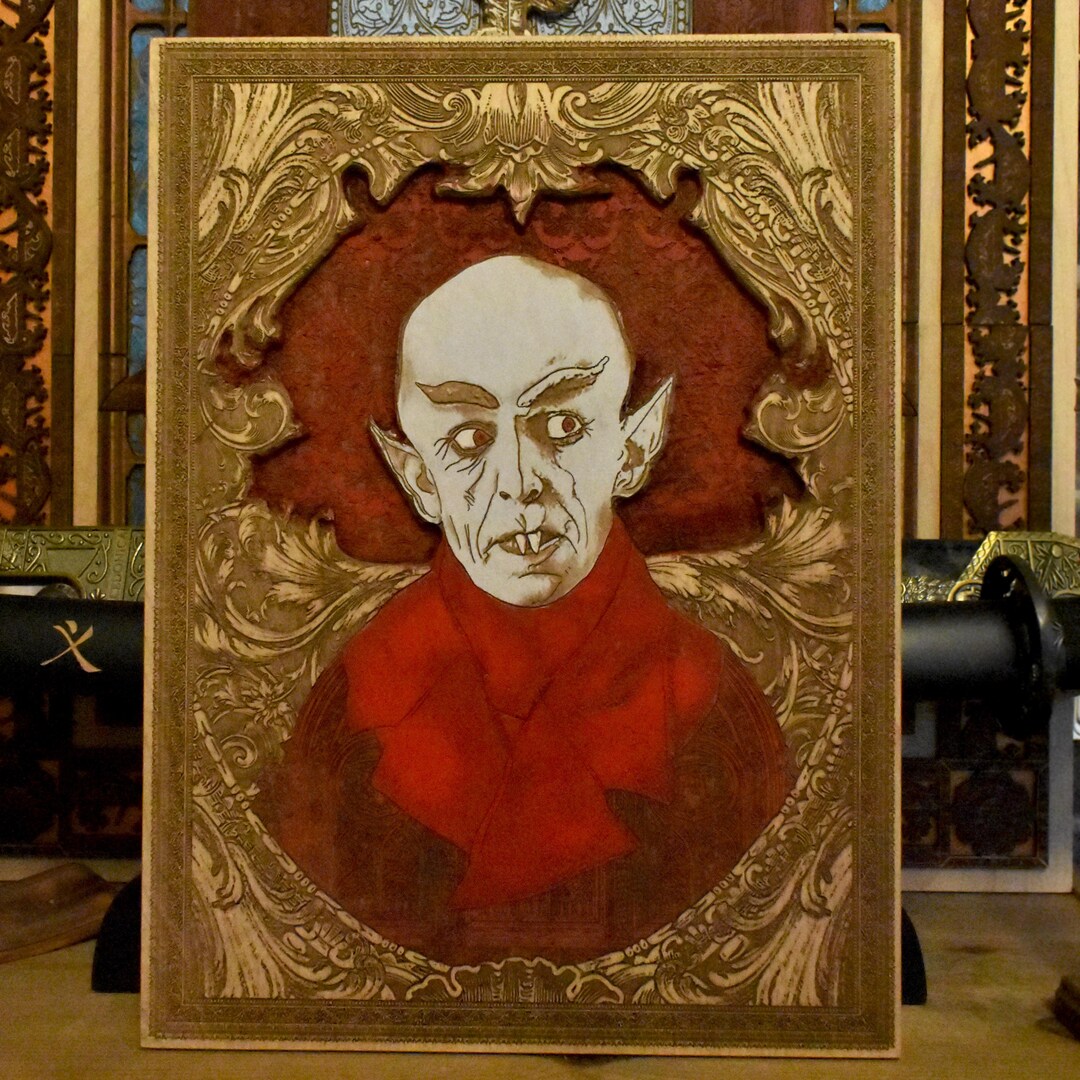 Nosferatu Vampire Portrait | Limited Edition Hand-carved Wood Wall Art ...