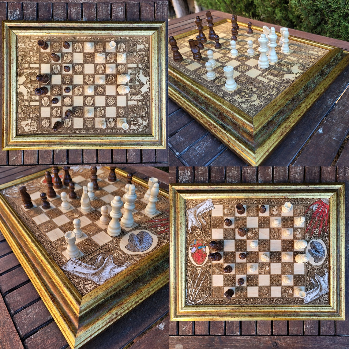 Wood Chessboard - Space Ships Movie Theme - Geek Anniversary Gift ...