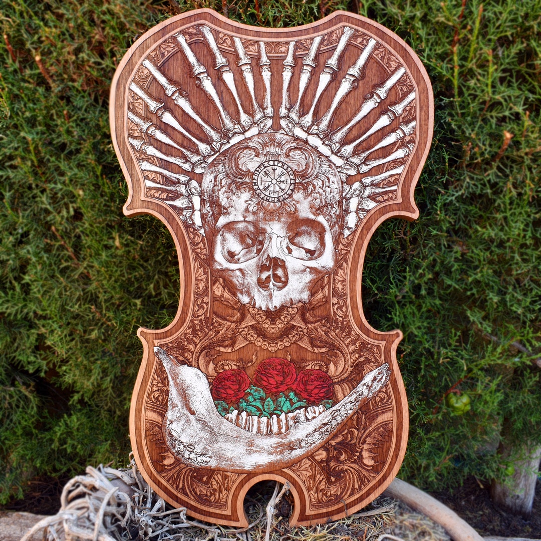 Bone Tomahawk Inspired Wood Art - Macabre Gothic Decor - Skull & Bones ...