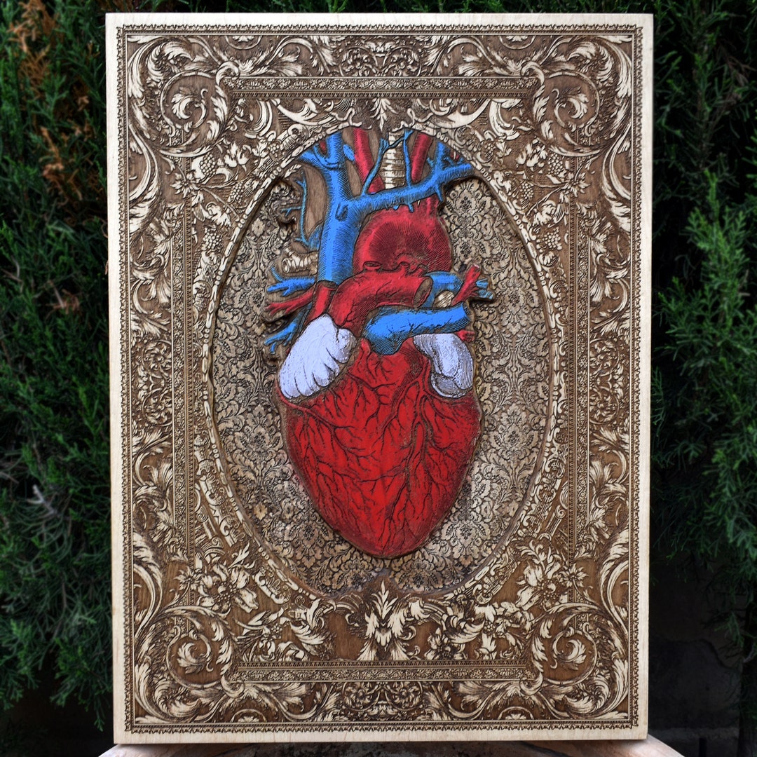 Human Heart Wall Art Unique Wood Anniversary, Love Gift, or Thank You ...