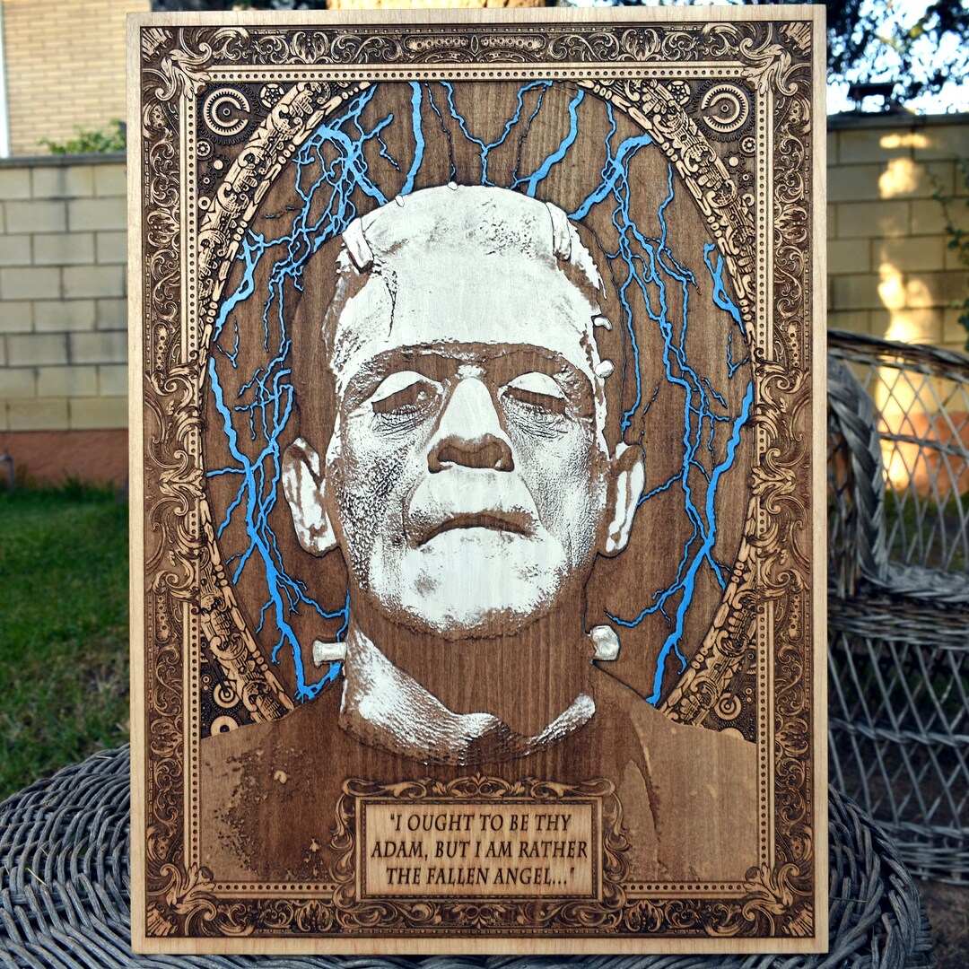 Frankenstein Portrait Wall Art | Hand-painted Gothic Decor With ...