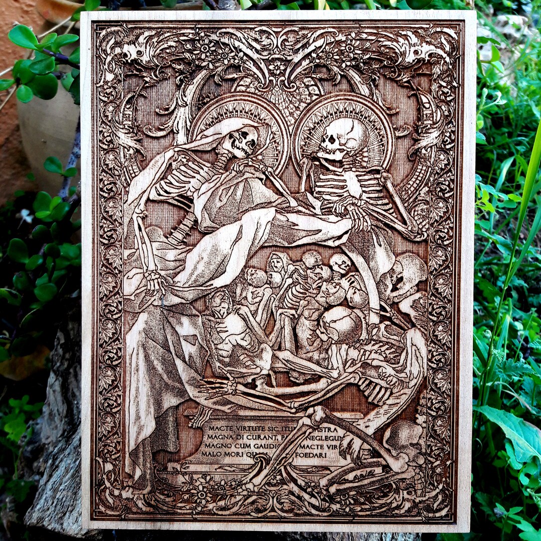Skeleton Memento Mori - Horror Gothic Wood Wall Art - Etsy