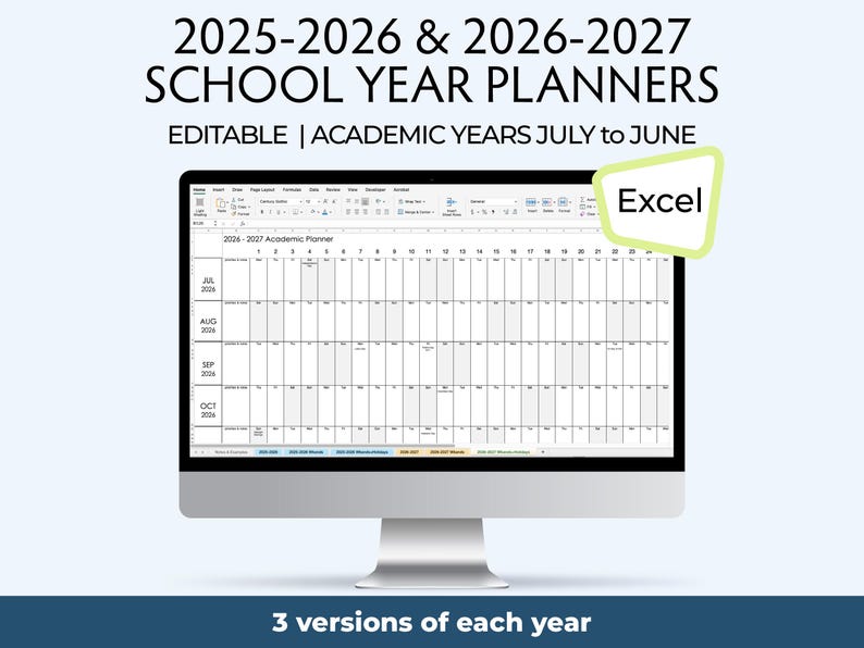 School Calendar 2025-2026 and 2026-2027, Academic Years 25-26 & 26-27 ...