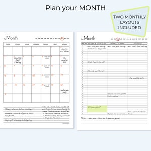 Printable Planner Bundle, Year, Month, Week, Day, Savings, Expenses ...