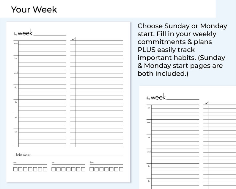 Printable Planner Bundle Daily Weekly Monthly and Yearly - Etsy