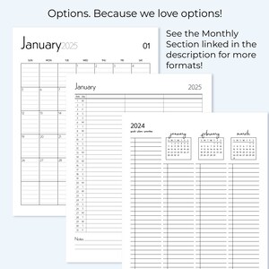 2025 Printable Monthly Planner Insert, Unlined Calendar, Minimalist ...