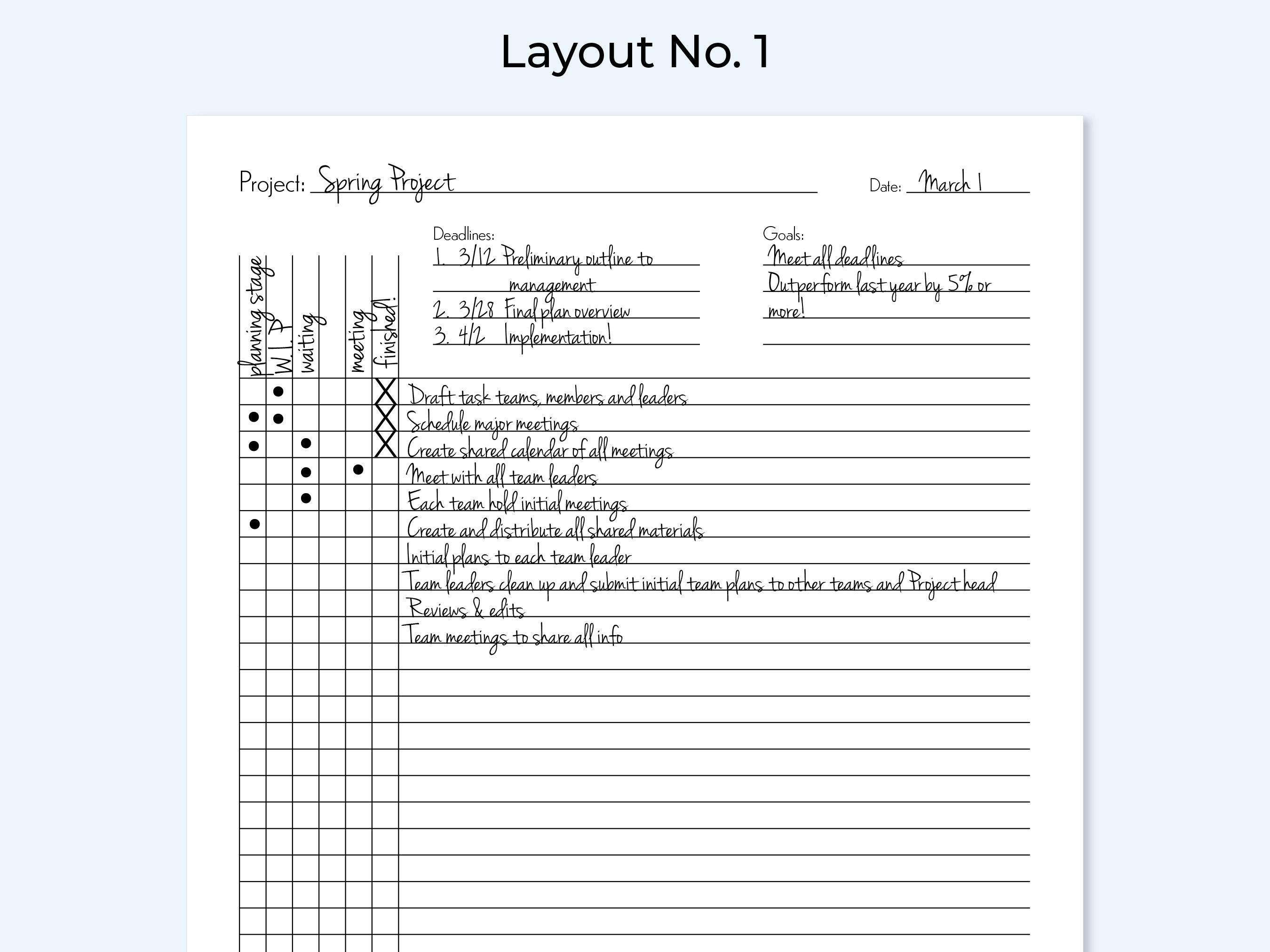 Project Planner Printable, Project Management, Productivity Organizer ...
