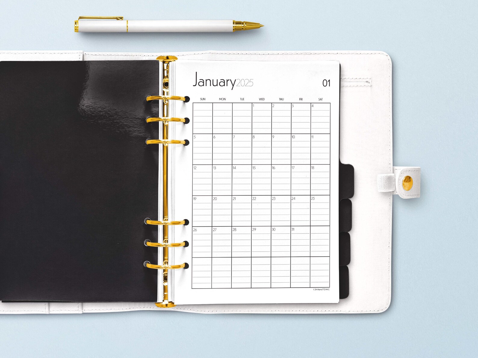 2025 Monthly Calendar, Printable Insert, Minimalist Lined Planner Page ...