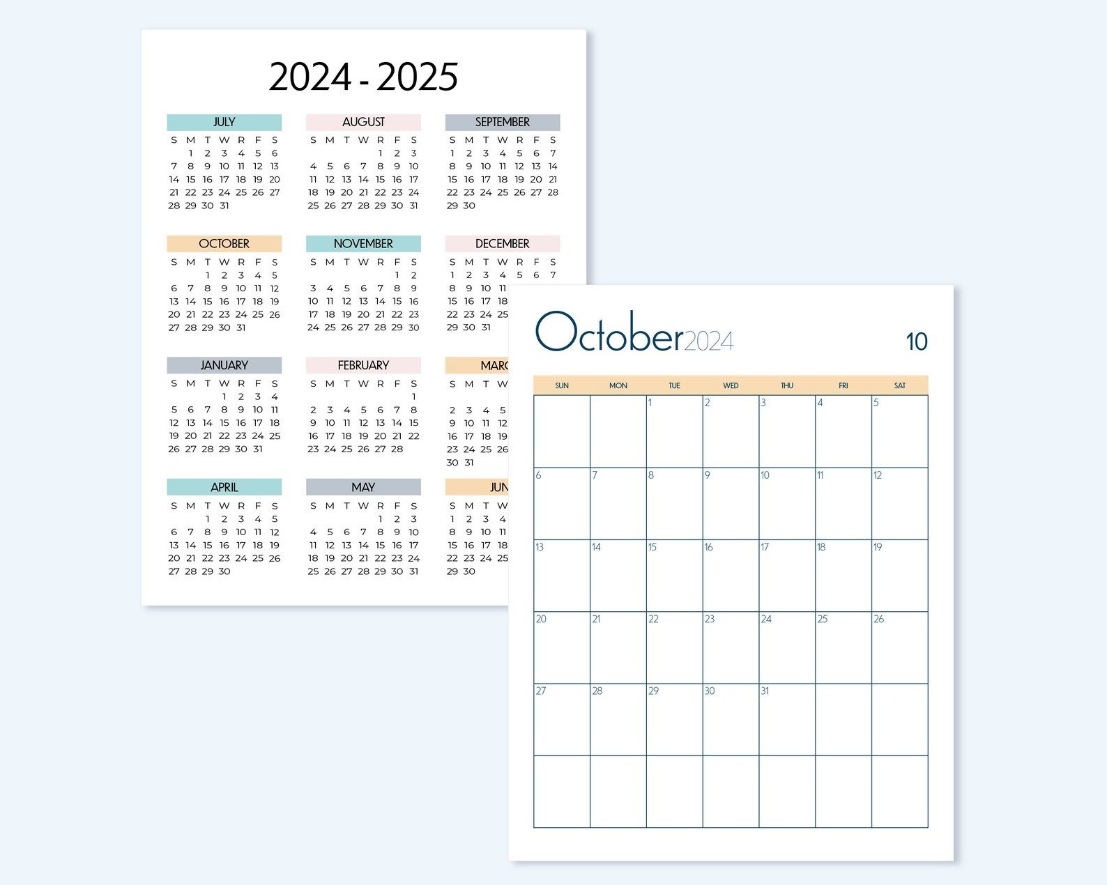 Academic Planner 2024-2025 Year and Monthly Printable, Homeschool ...