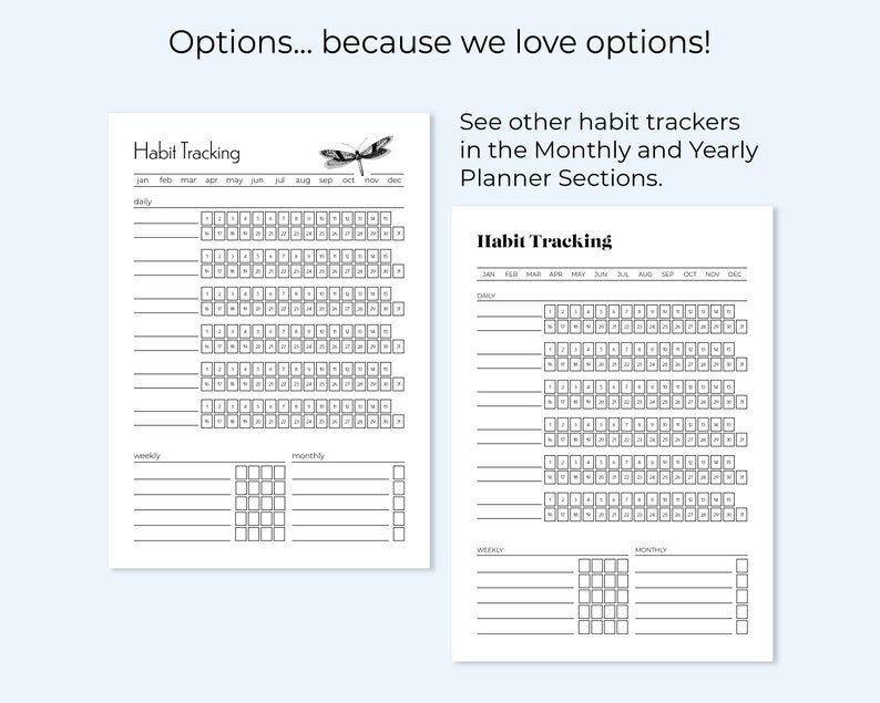 Printable Yearly Habit Tracker for Habits, Routines, Fitness, Medical ...
