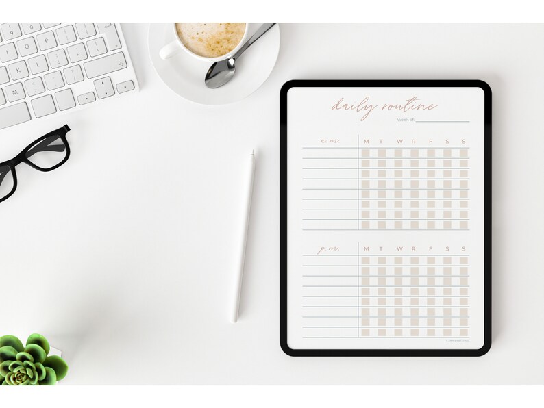 Editable Daily Routine, Habit Tracker, Monday Start, Weekly Routine ...
