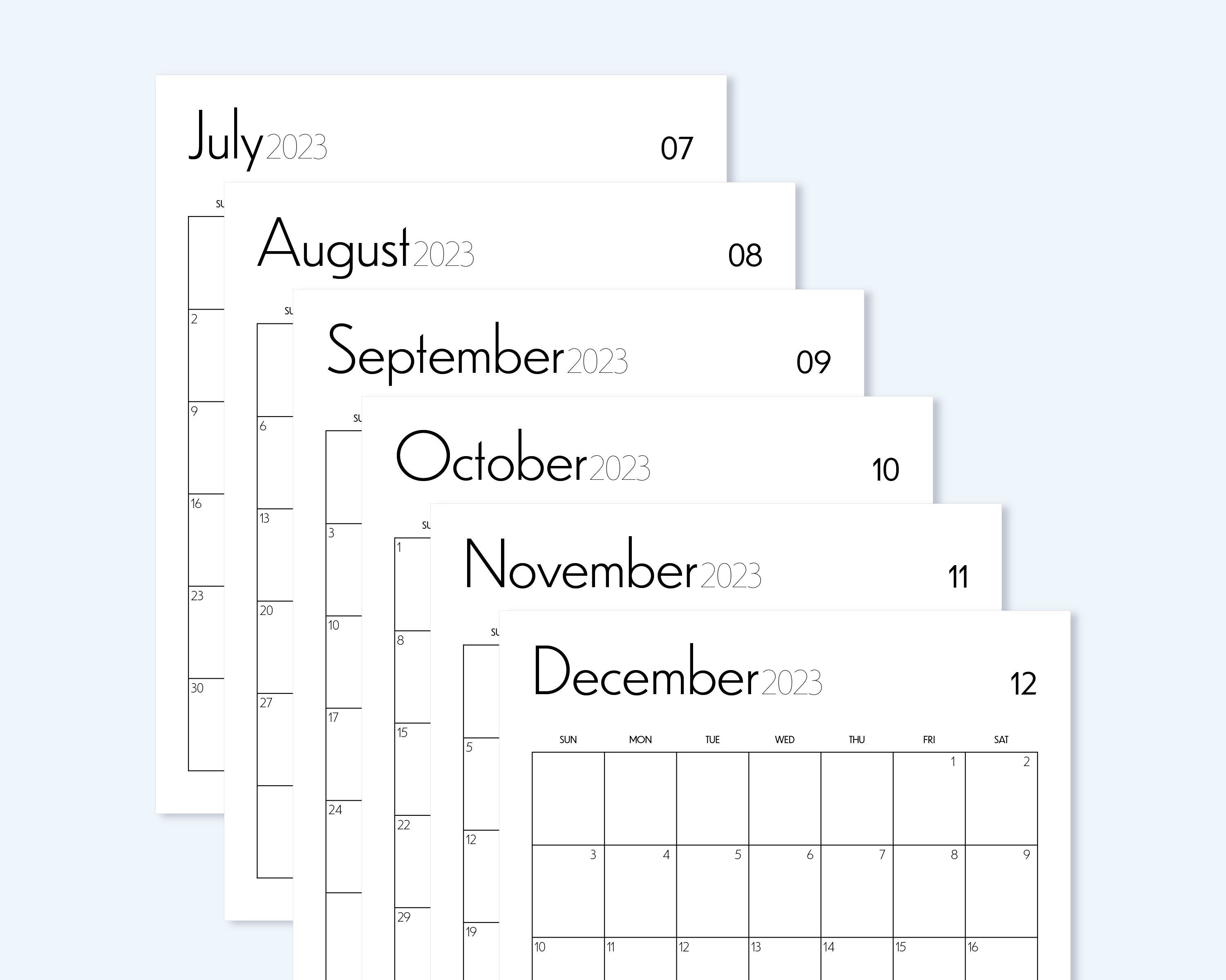 2023 Printable Monthly Calendar Minimalist Design Planner - Etsy