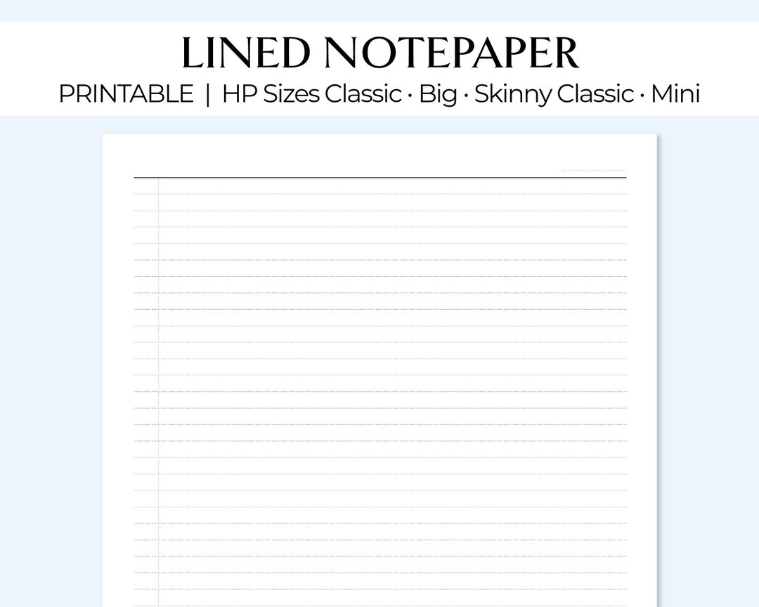 Printable Lined Pages Happy Planner Classic Skinny Classic - Etsy