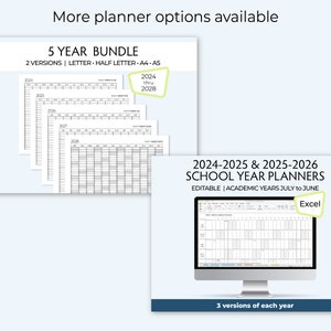 Printable Planner Bundle, Year, Month, Week, Day, Savings, Expenses ...