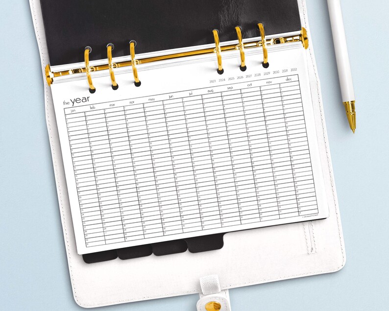 Yearly Planner Printable Minimalist Design for Work Home - Etsy