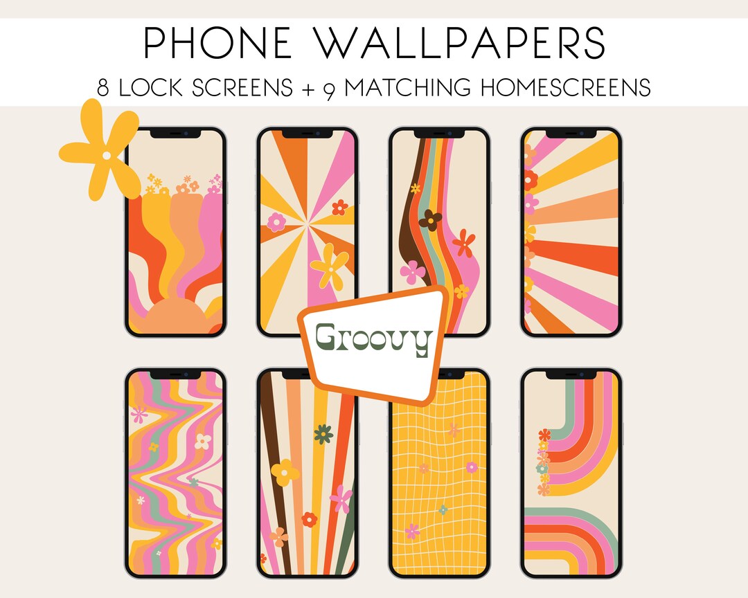 Phone Wallpapers, Groovy Retro 70s Wallpapers for Cell Phones, 8 Lock ...