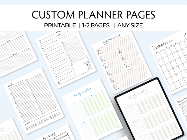Custom Planner Pages; Personalized Printable Inserts, Forms, Trackers ...