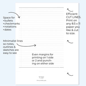 Printable Lined Pages, Happy Planner Classic, Skinny Classic, Mini, Big ...