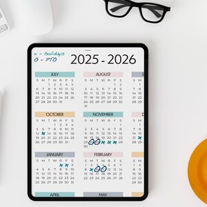 Academic Planner, 2025-2026 School Year Printable, Midyear Calendar ...