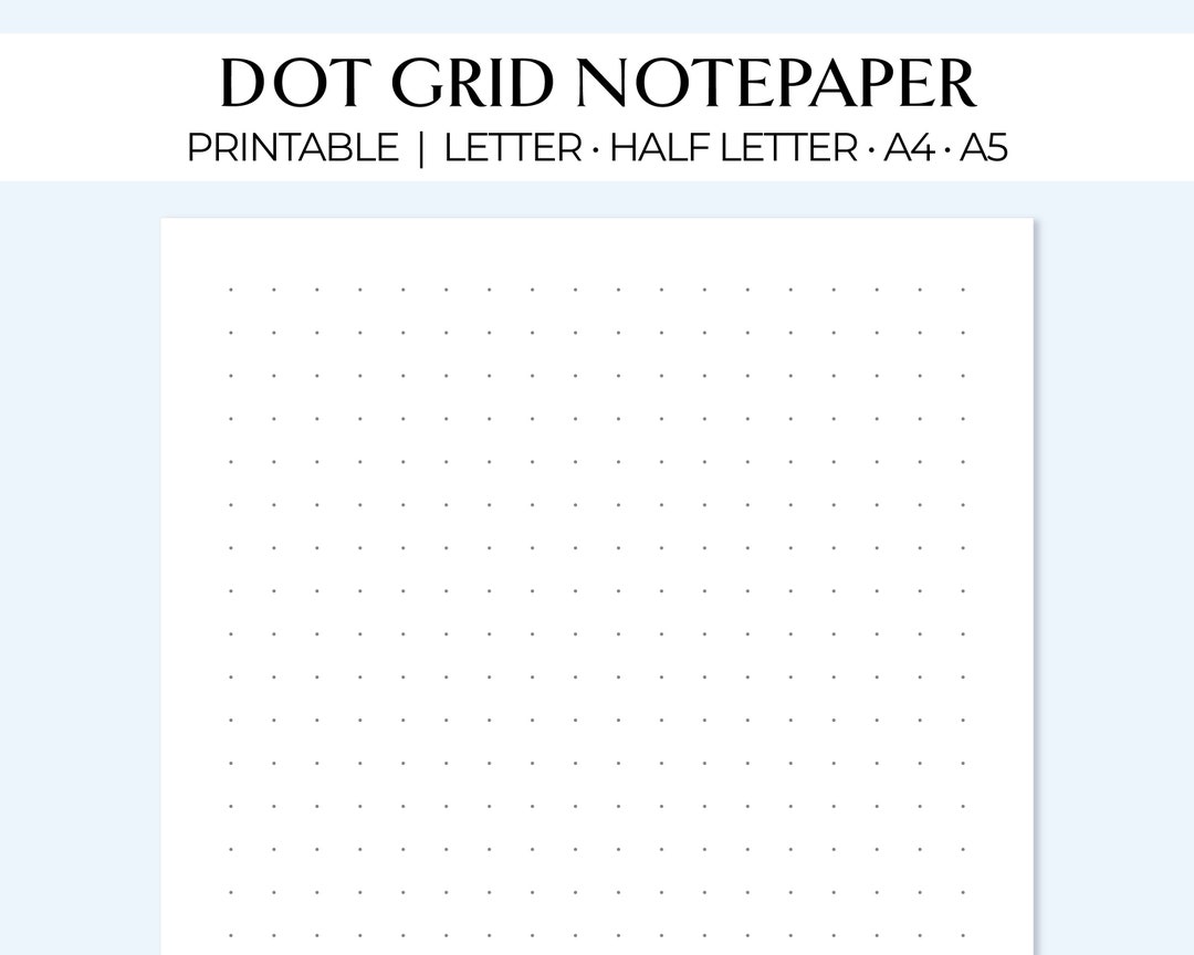 Printable Dot Grid Notepaper for Any Type of Planner Notebook - Etsy