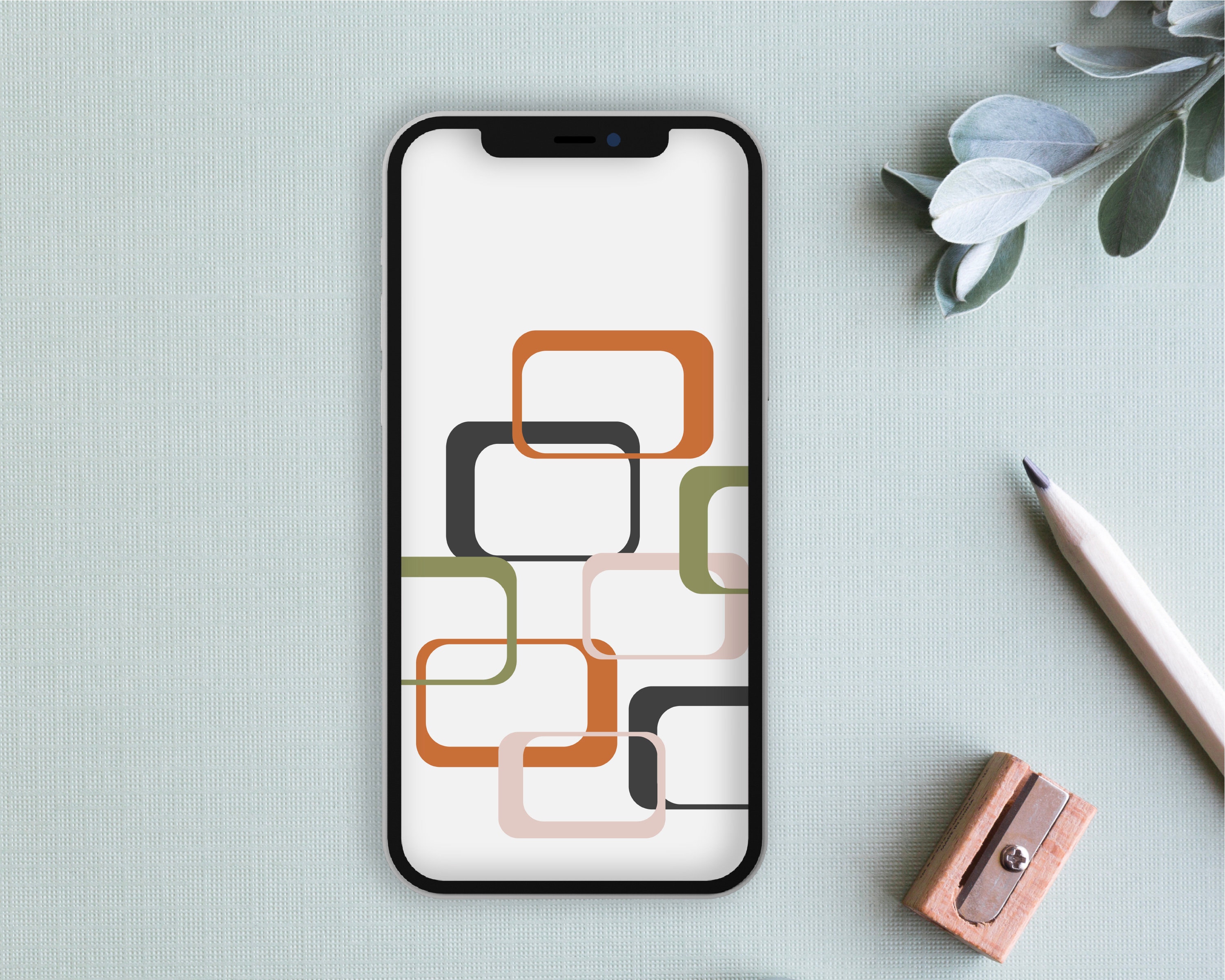 Phone Wallpapers, Mid-century Modern, 12 MCM Lock Screen Designs With 5 ...