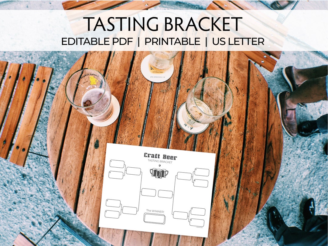 Craft Beer Tasting Bracket, Great for Game Day Party, Tournament Party ...