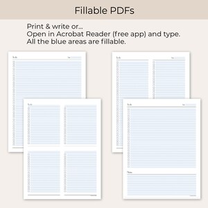 To Do Lists, Printable on Letter, Editable Fillable PDF, Minimalist ...