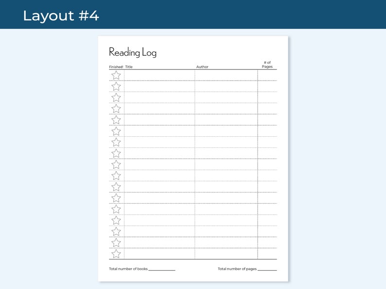 Reading Log Printable Books to Read Book Tracker Reading - Etsy