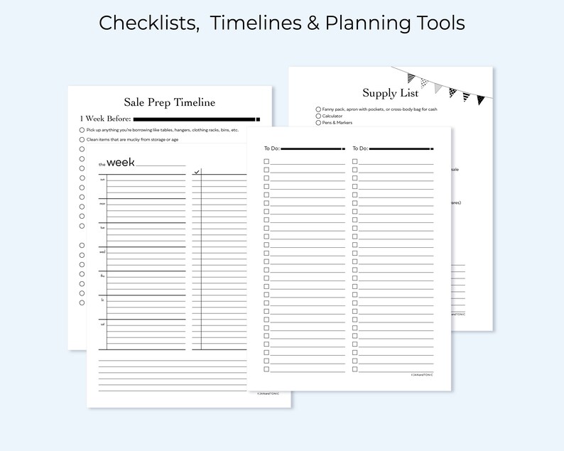 Garage Sale Printable Organizer, Yard Sale Signs, Flyers and Checklists ...