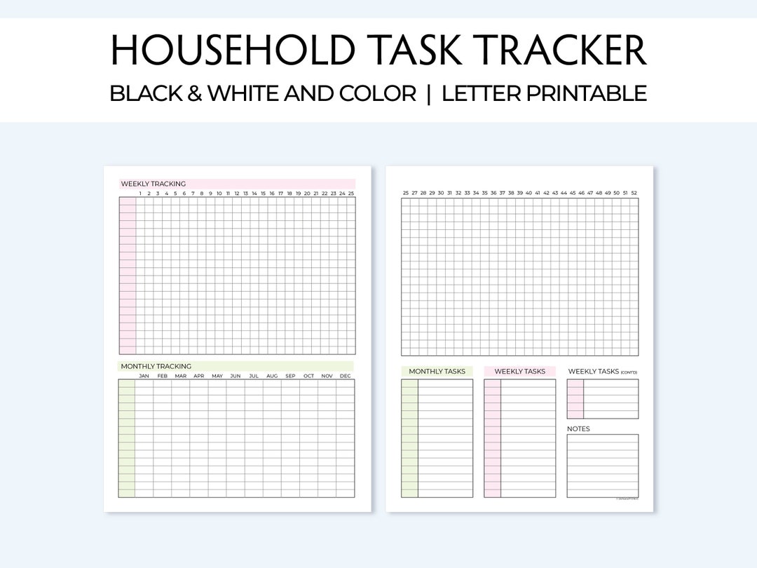 Printable Routine Chart, Simple and Easy Weekly and Monthly Task ...