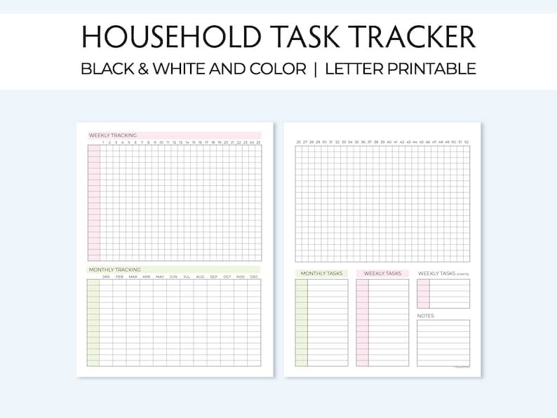 Printable Routine Chart, Simple and Easy Weekly and Monthly Task ...