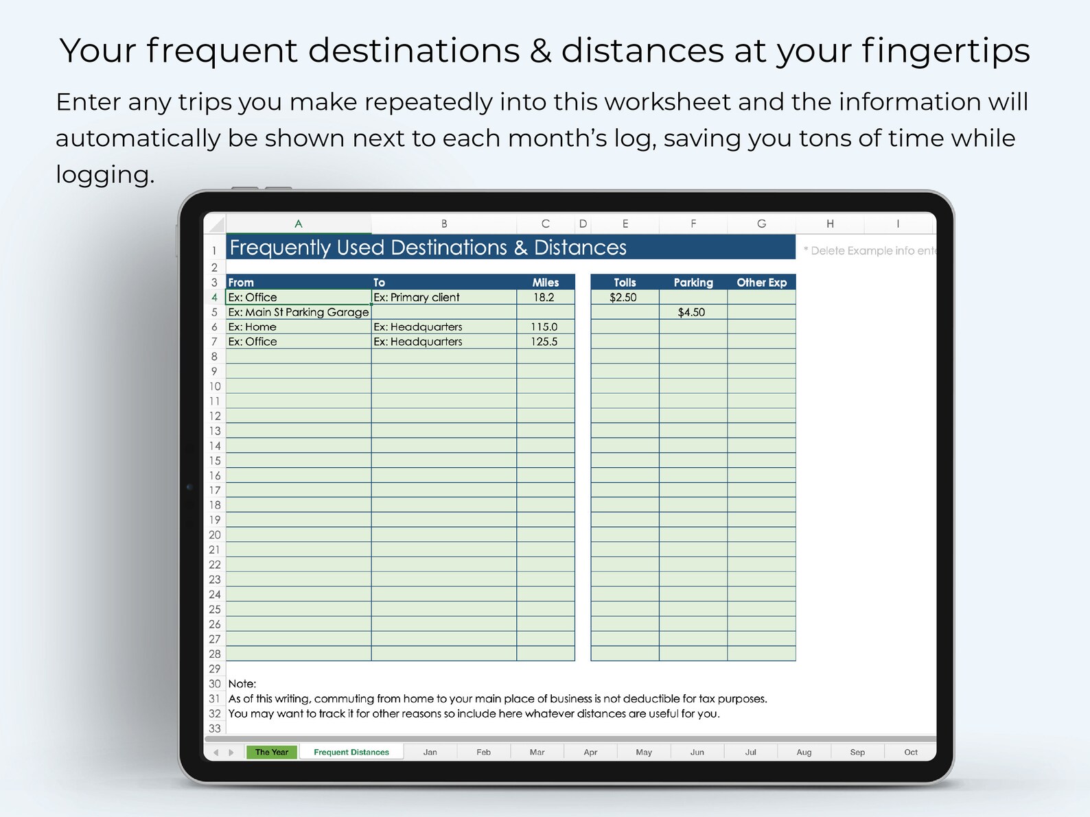 Mileage Tracker for Vehicle Business Expense Reports and Tax Mileage ...